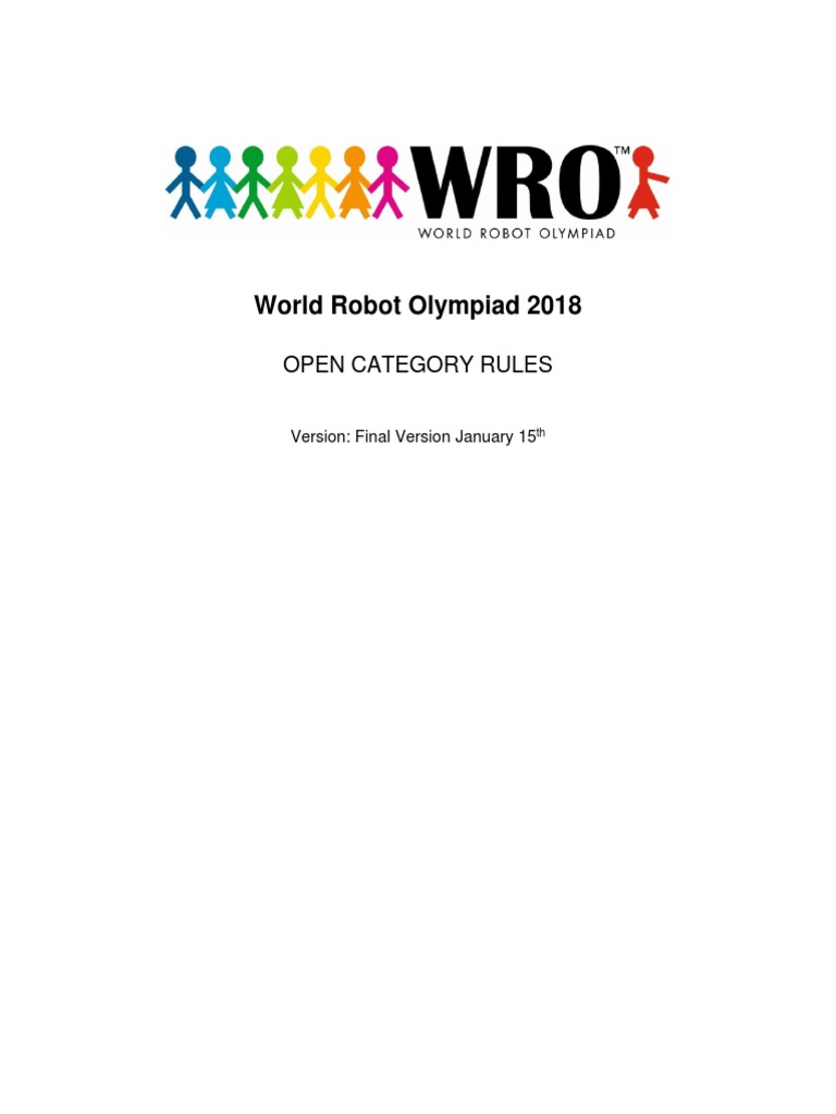 WRO 2018 Open Rules | PDF | Creativity | Engineering