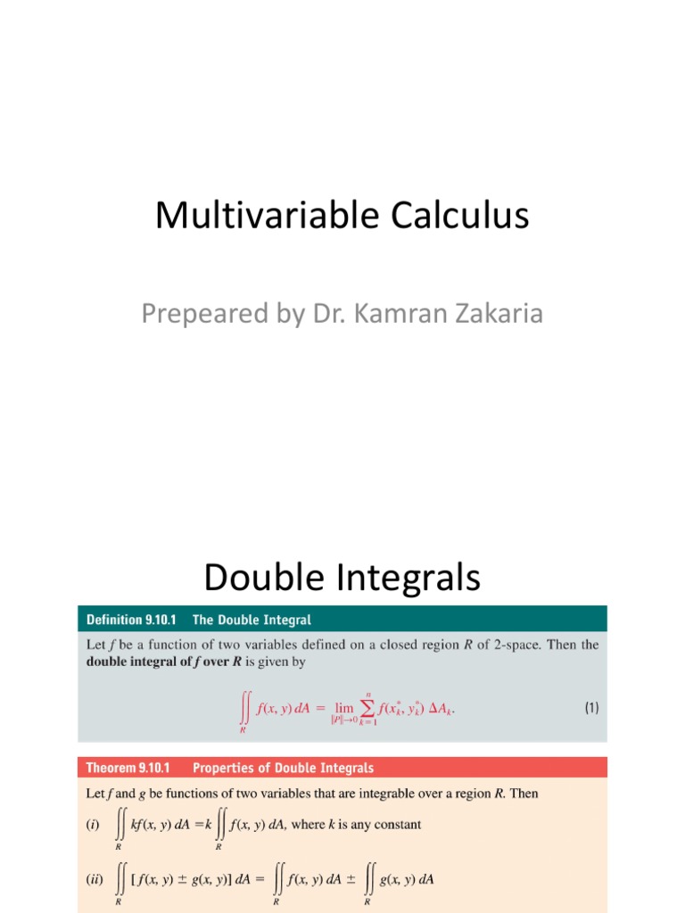 Multivariable Calculus 1 | Download Free PDF | Integral | Multivariable ...
