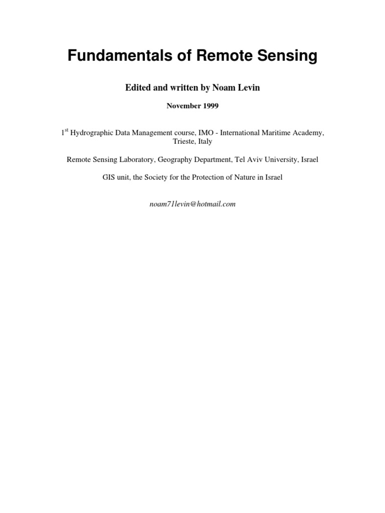 1999 Fundamentals of Remote Sensing | PDF | Remote Sensing | Geographic ...