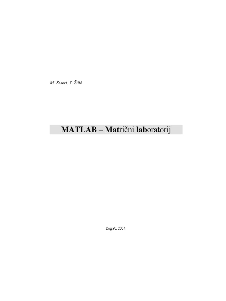 Ogrmona Knjiga MATLAB PDF | PDF