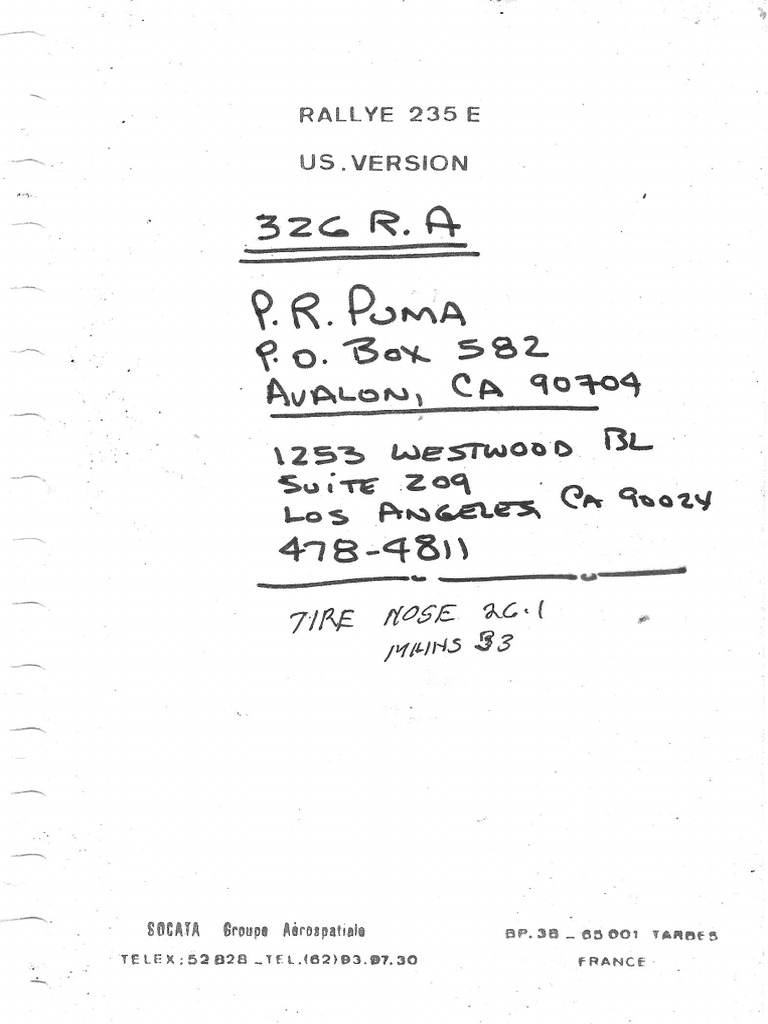 SOCATA Rallye 235e Flight Manual | PDF