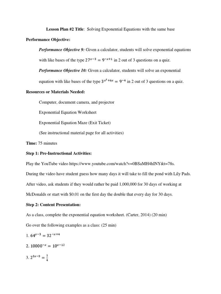 Exponential Equations Maze Activity | PDF | Teaching Methods & Materials