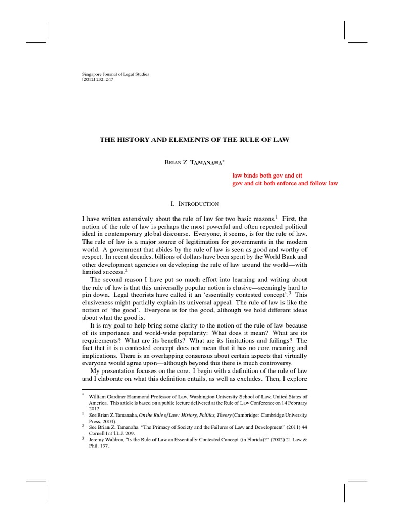 History and Elements of Rule of Law | PDF | Rule Of Law | John Rawls