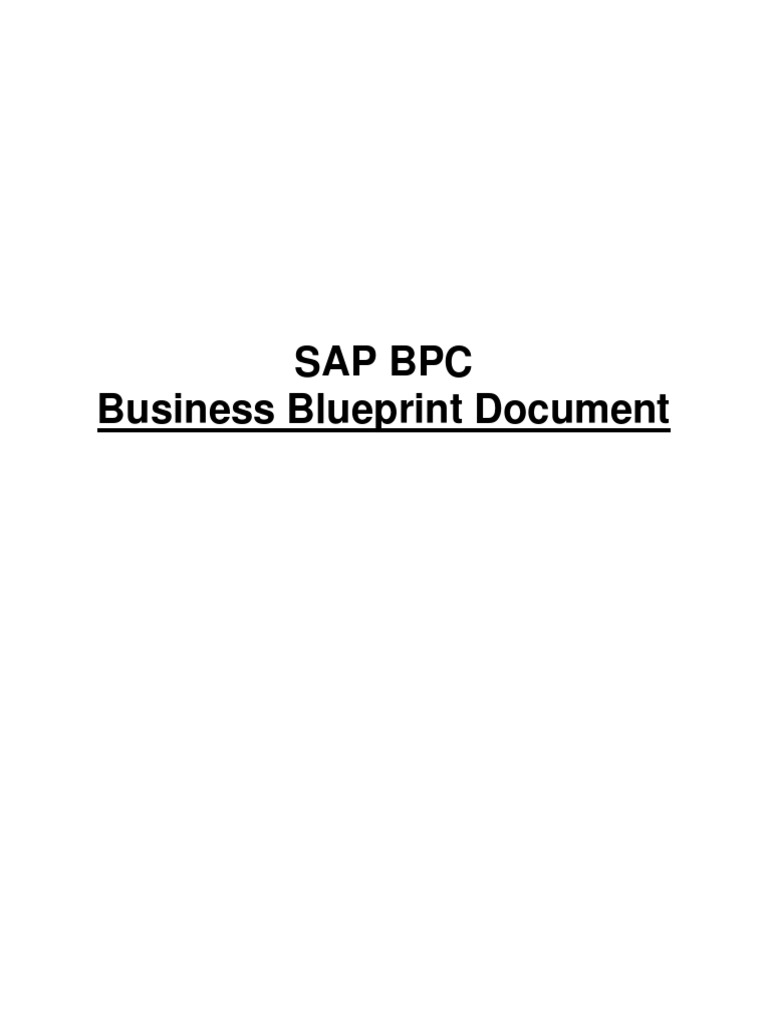 Sap BPC Business Blueprint Document | PDF | Business Process | Software ...