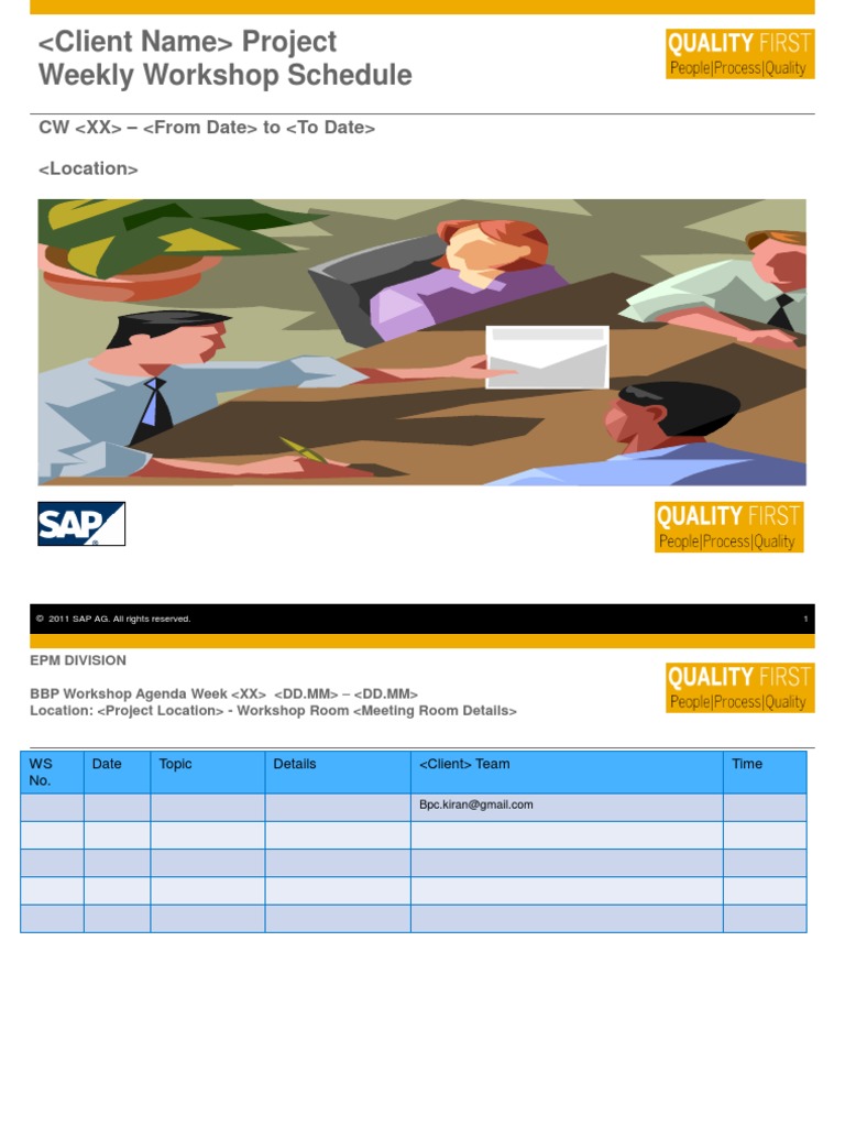 Project Weekly Workshop Schedule: CW - To | PDF | Technology & Engineering