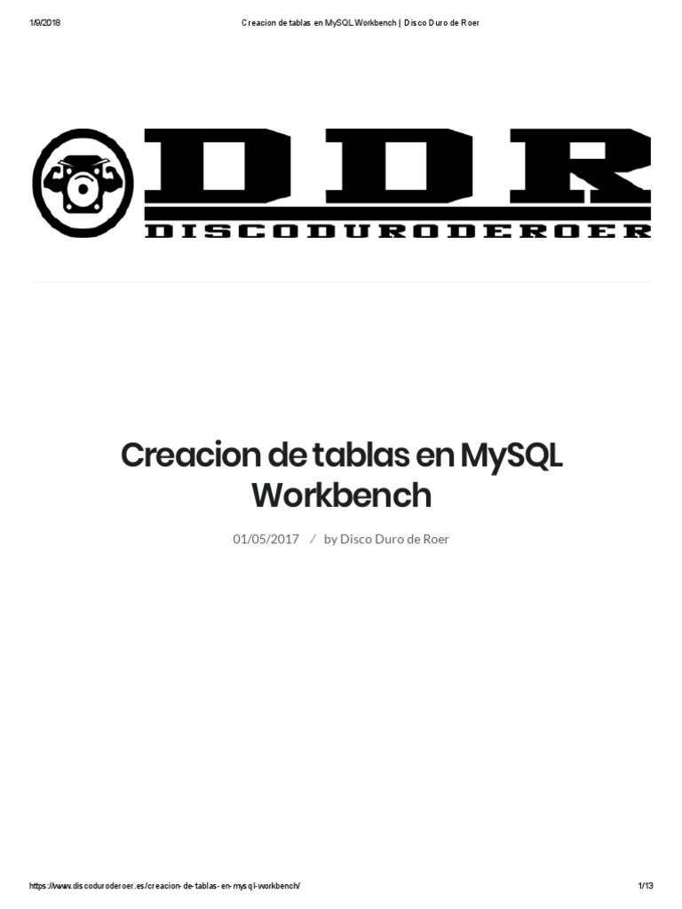 Crear Tablas en MySQL Workbench | PDF | Tabla (base de datos) | Mi sql