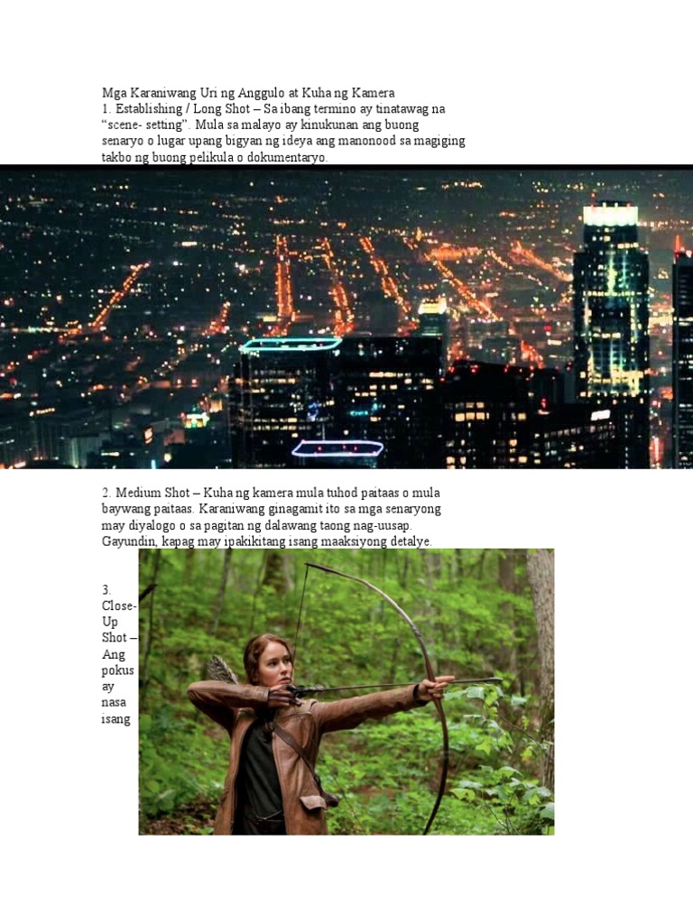 Mga Karaniwang Uri NG Anggulo at Kuha NG Kamera | PDF