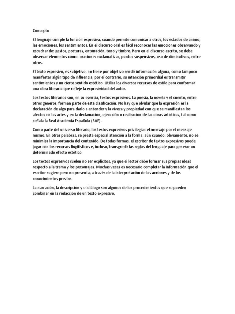 Qué son los textos expresivos | PDF | Artes del Lenguaje y Comunicación ...