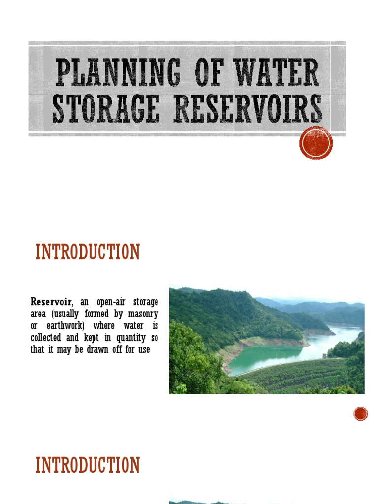 Planning of Water Storage Reservoirs Sarah | PDF | Reservoir | Dam