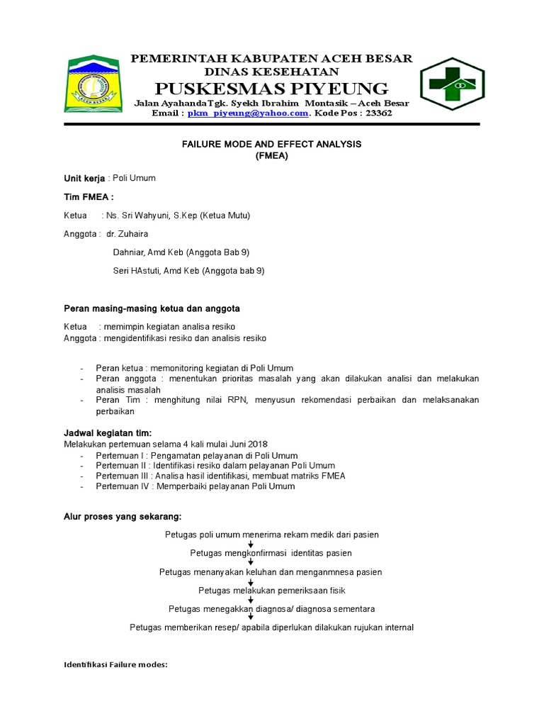 9.1.1.8 KASUS FMEA-1 - Poli Umum | PDF