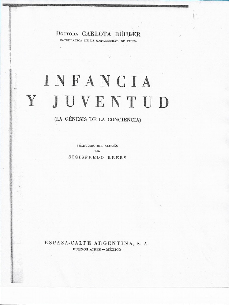 Infancia Y Juventud Charlotte Bühler Pdf