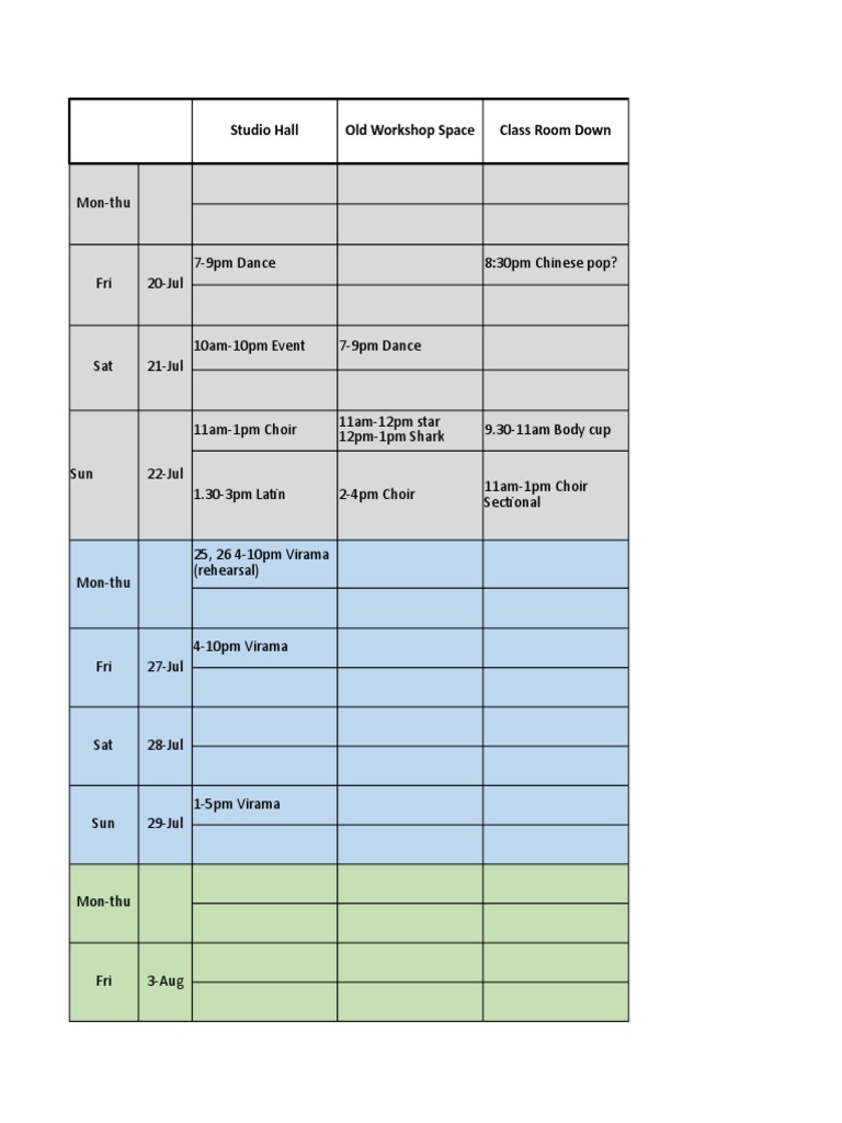 Studio Hall Event Schedule 2023 | PDF | Musical Techniques | Music ...