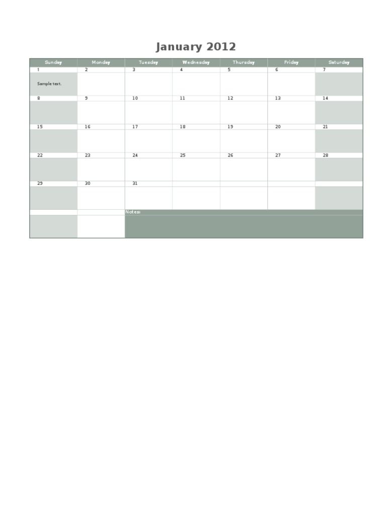 January 2012: Sunday Monday Tuesday Wednesday Thursday Friday Saturday ...