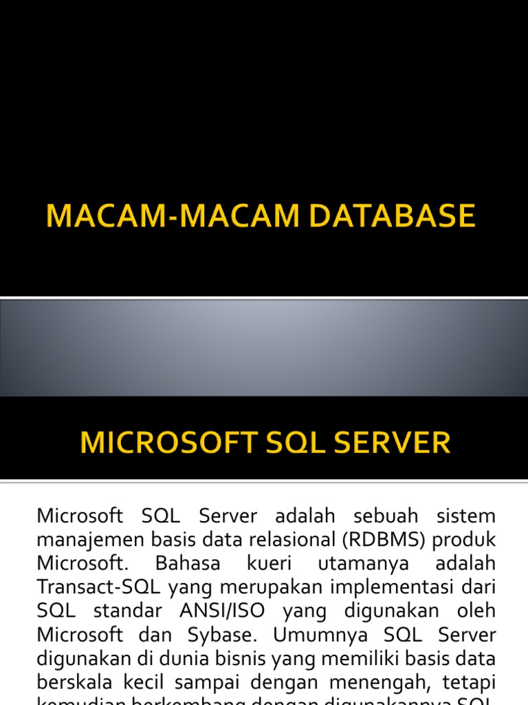 Macam-Macam Database | PDF