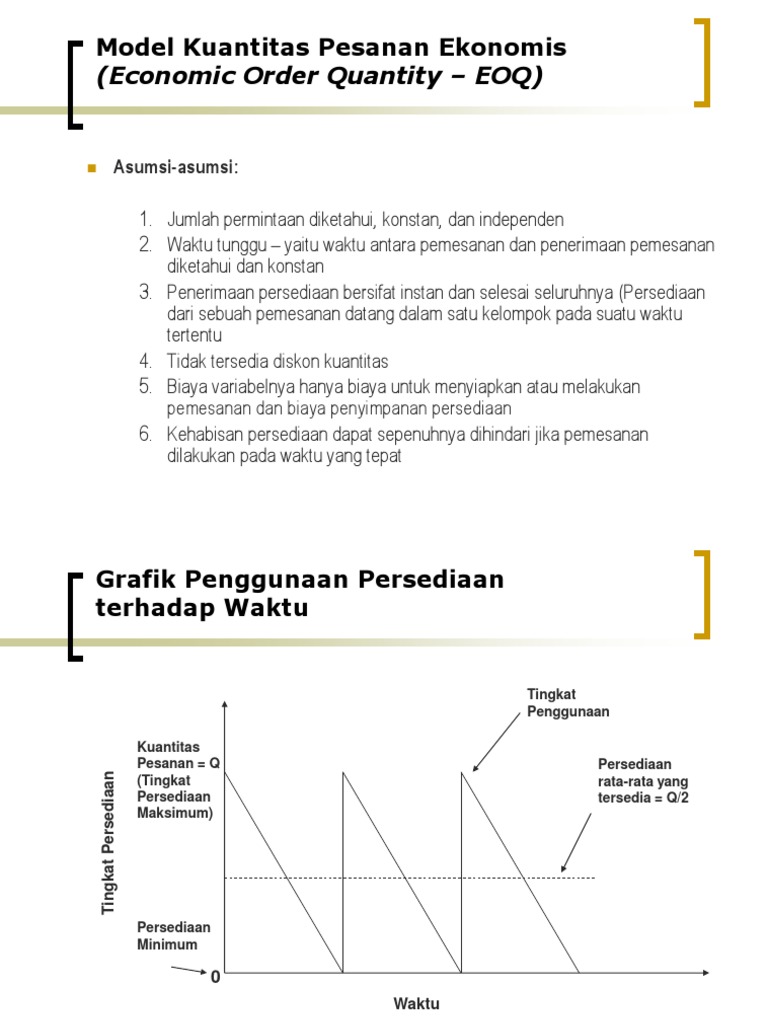 Panduan Model EOQ untuk Persediaan Optimal | PDF