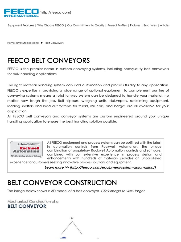 Belt Conveyors | PDF | Belt (Mechanical) | Truss