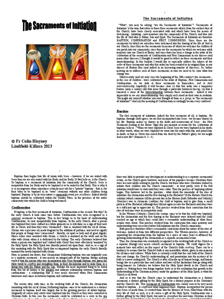 Sacraments of Initiation Explained | PDF | Confirmation | Eucharist