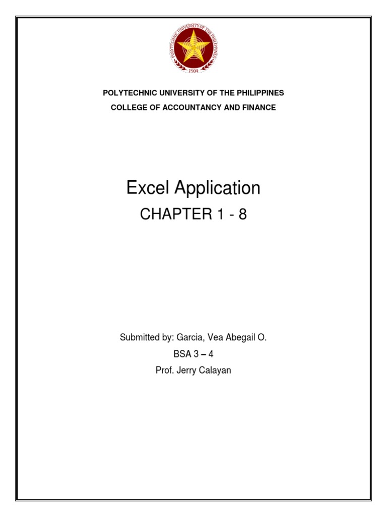 Excel Application: Chapter 1 - 8 | PDF