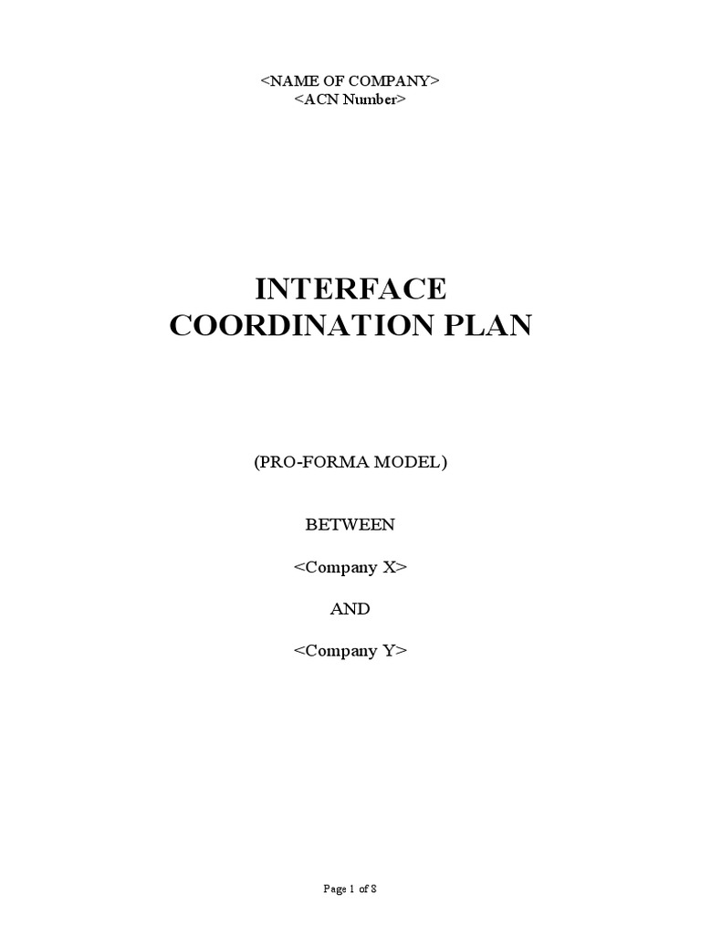 Interface Coordination Plan Template | PDF | Interface (Computing) | Safety