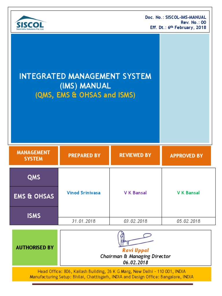 Siscol Ims Manual | PDF | Business Process | Information Security