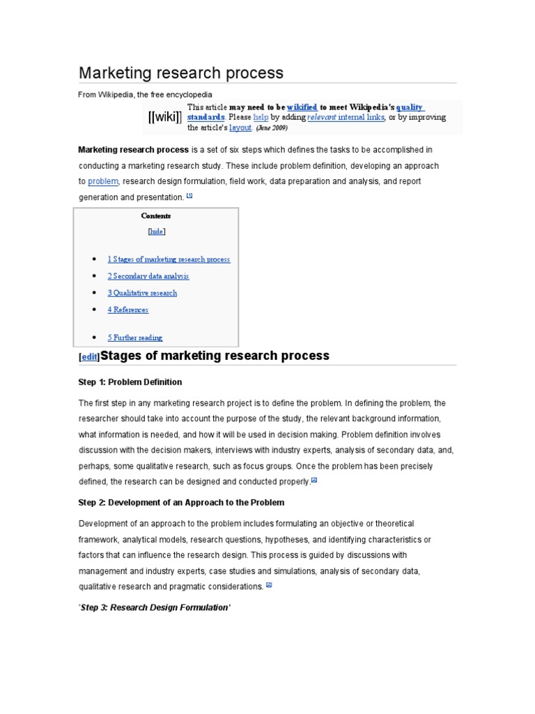 Marketing Research Process | PDF | Marketing Research | Research Design