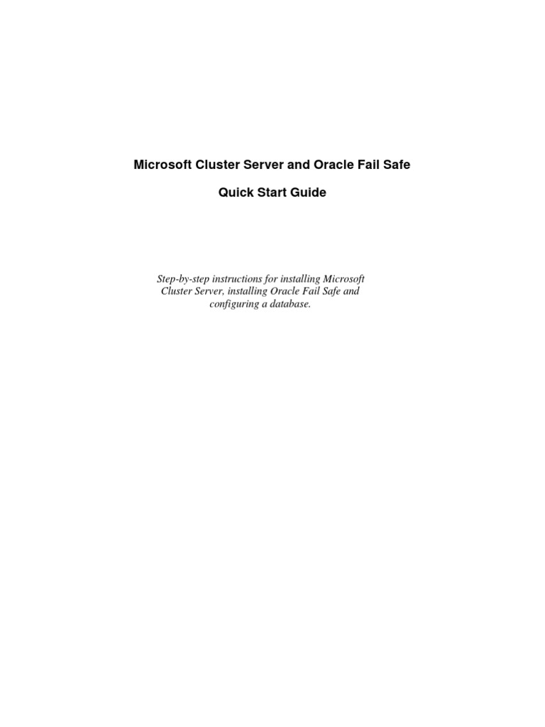 Mscs Ofs Quick Guide Pdf Oracle Database Computer Cluster