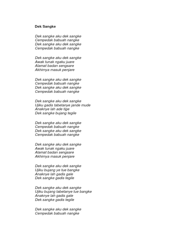 Dek Sangke | PDF