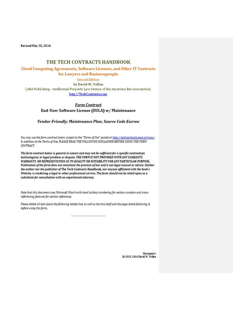 The Tech Contracts Handbook | PDF | Bankruptcy | Trade Secret