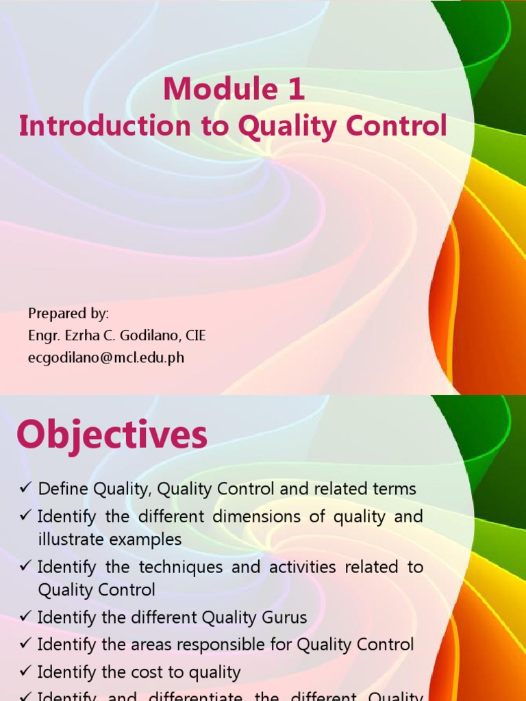Module 1 - Introduction To Quality Control PDF | PDF | Quality ...