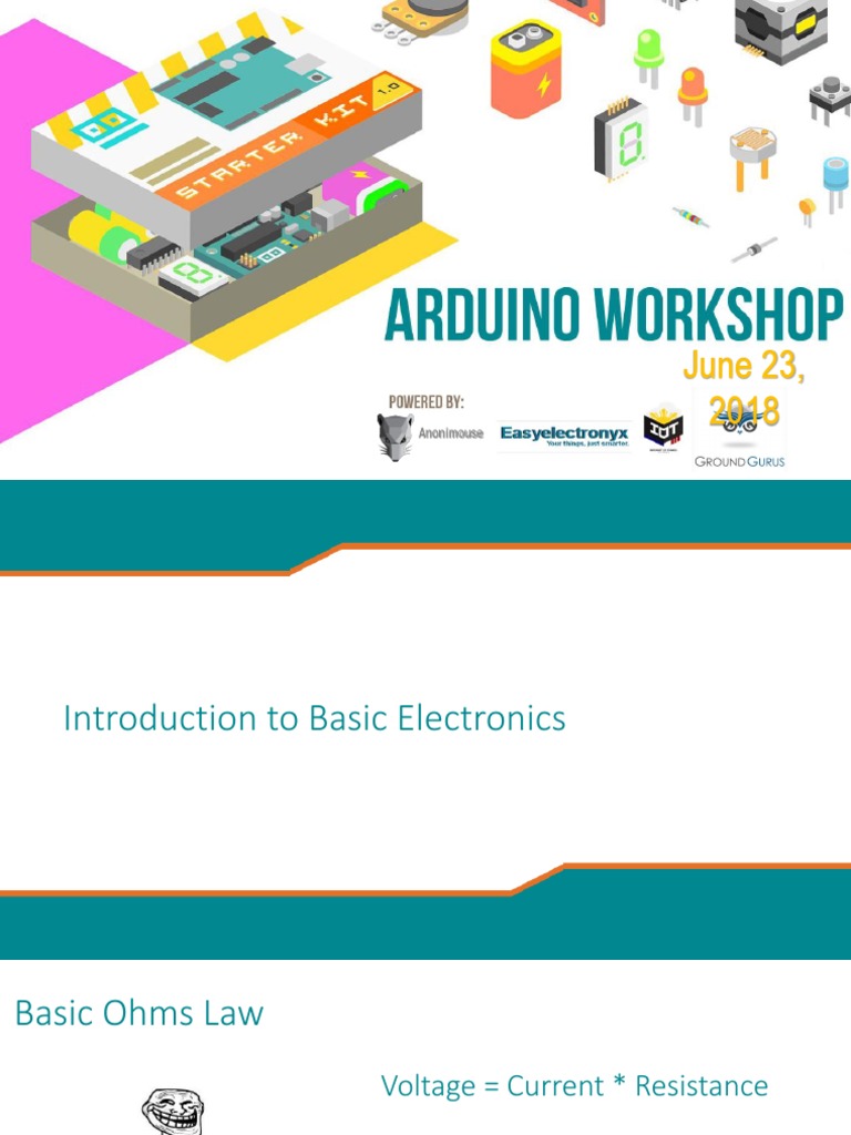2presentation ARDUINO WORKSHOP | PDF | Arduino | Series And Parallel Circuits