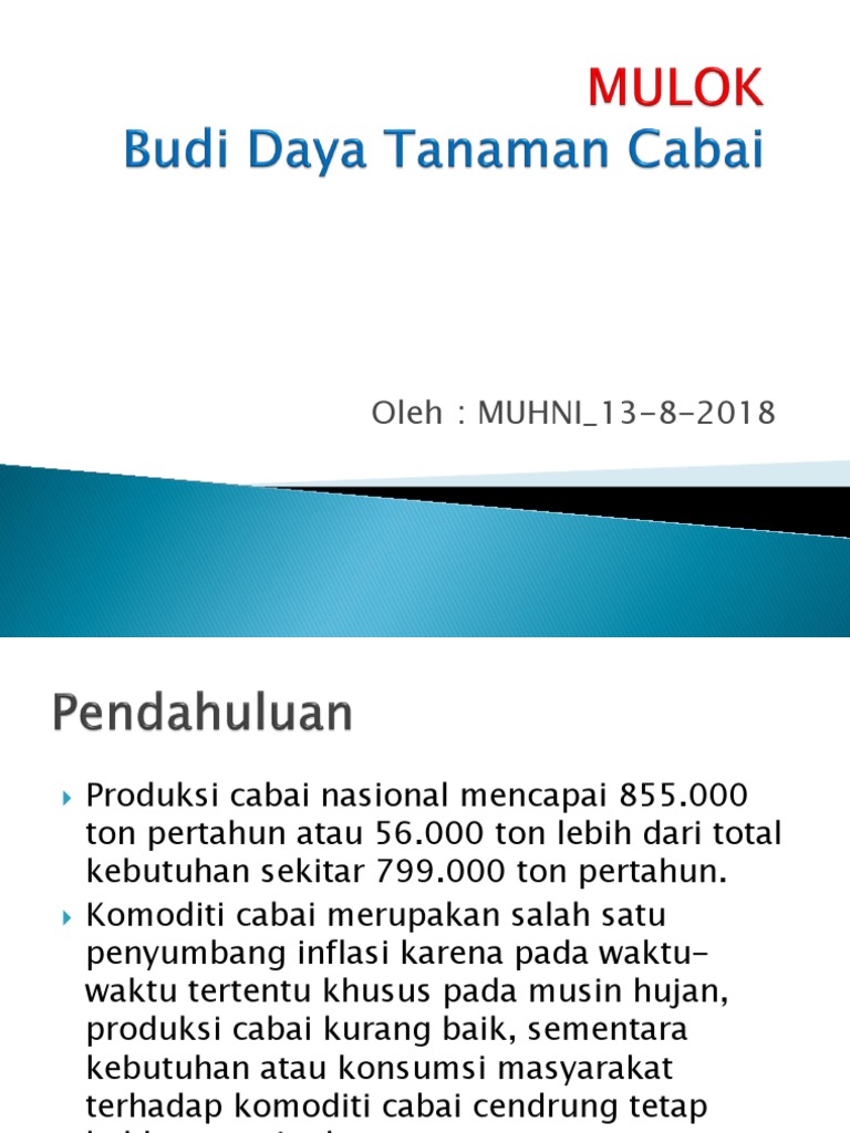 MULOK Tanaman Cabai - Muhni | PDF