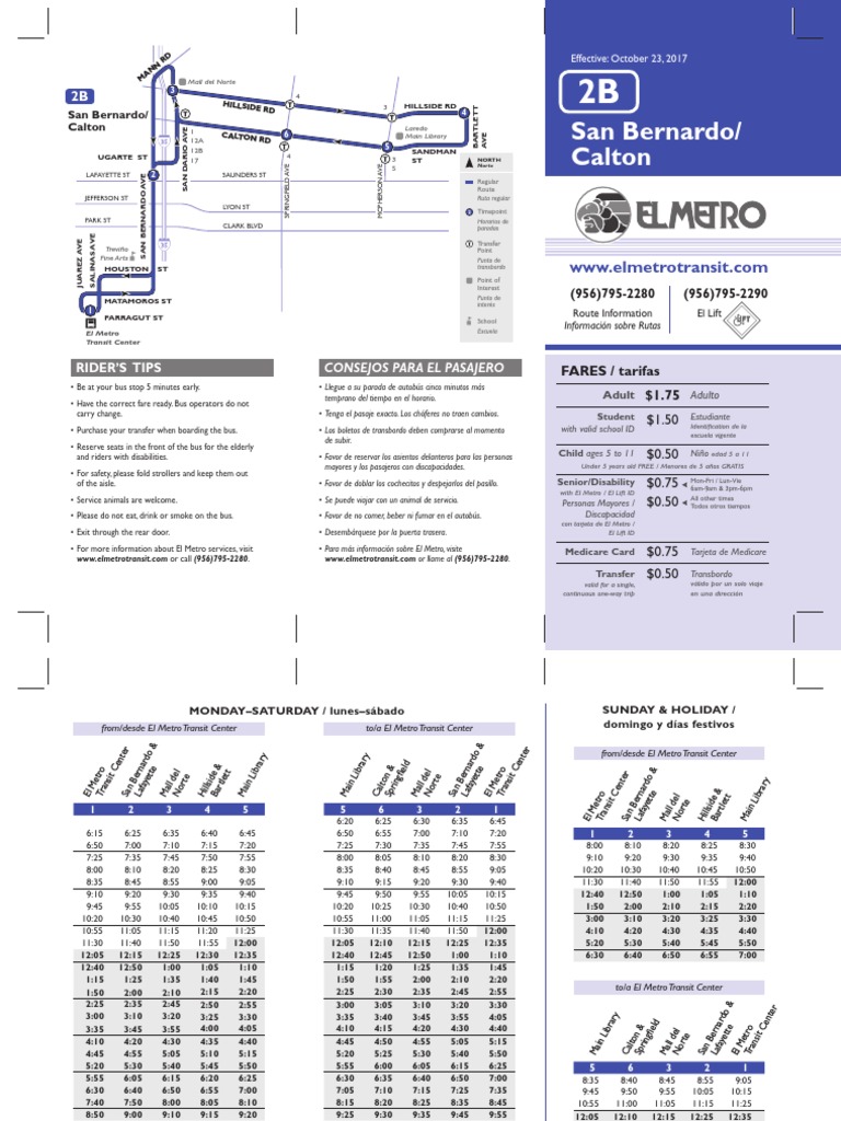 Overview of El Metro Transit Route Map and Rider Tips for the Laredo ...