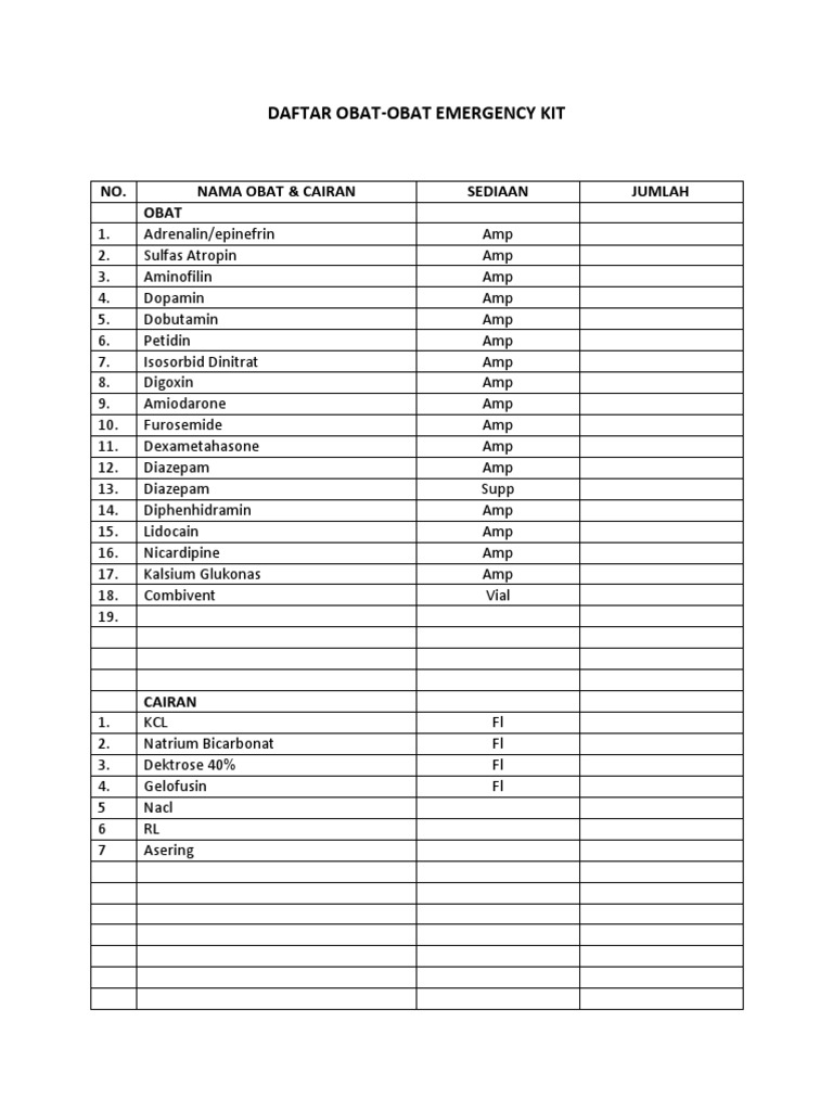 Daftar Obat Emergency Pdf