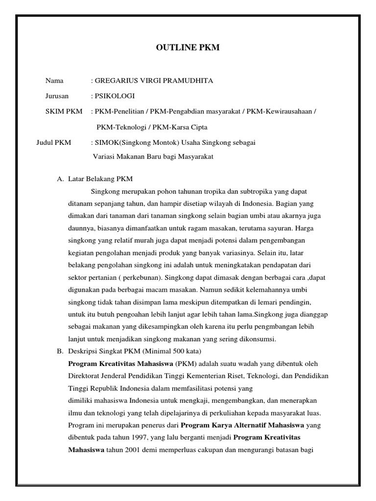 Pengembangan Singkong dalam PKM | PDF