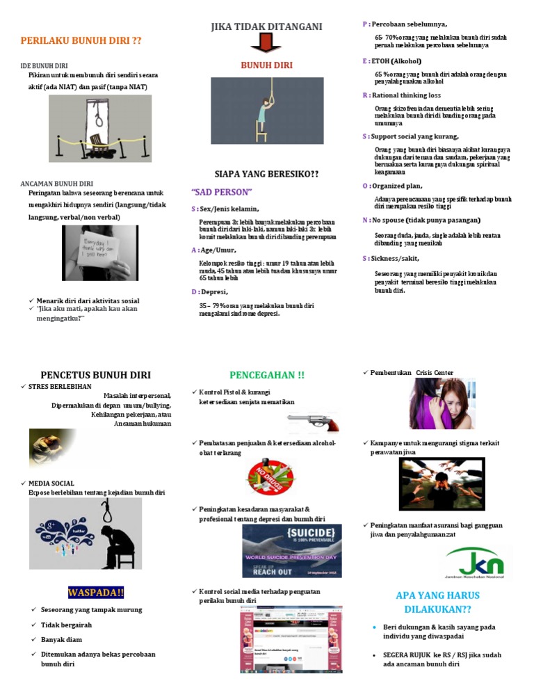 Leaflet BUNUH DIRI | PDF | Pengembangan Diri