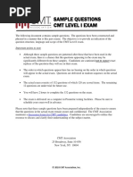CMT Level I Exam Reading Assignments | PDF