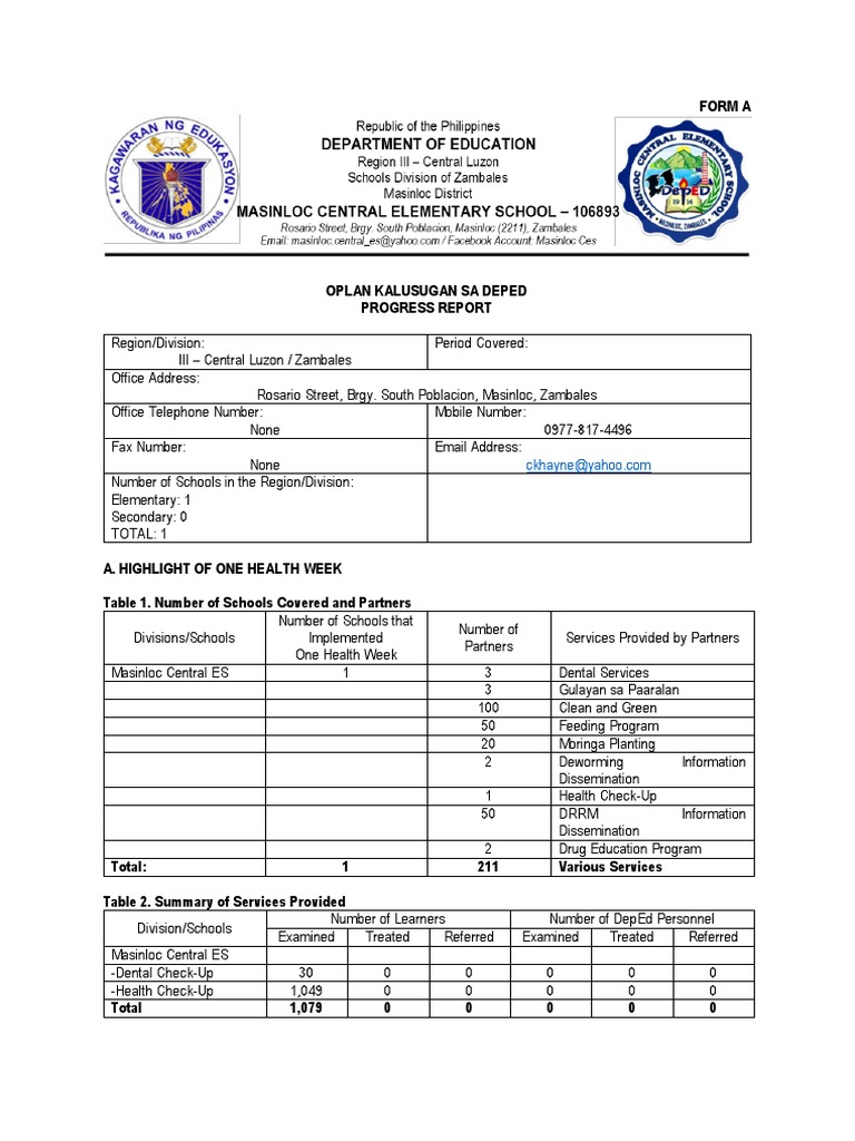 2018 - OK Sa DepEd Progress Report | Behavior Modification | Quality Of ...