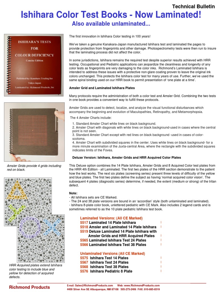 Ishihara Color Test Books - Now Laminated!: Also Available Unlaminated ...