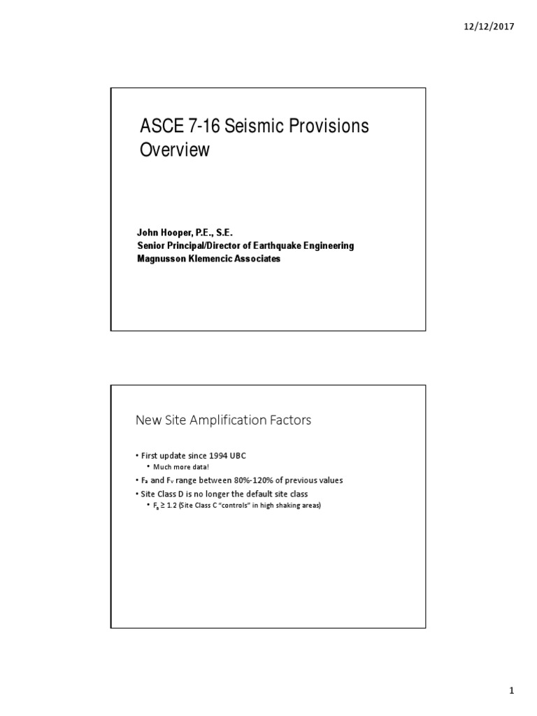 ASCE 7-16 Seismic Design Overview | PDF | Geotechnical Engineering ...