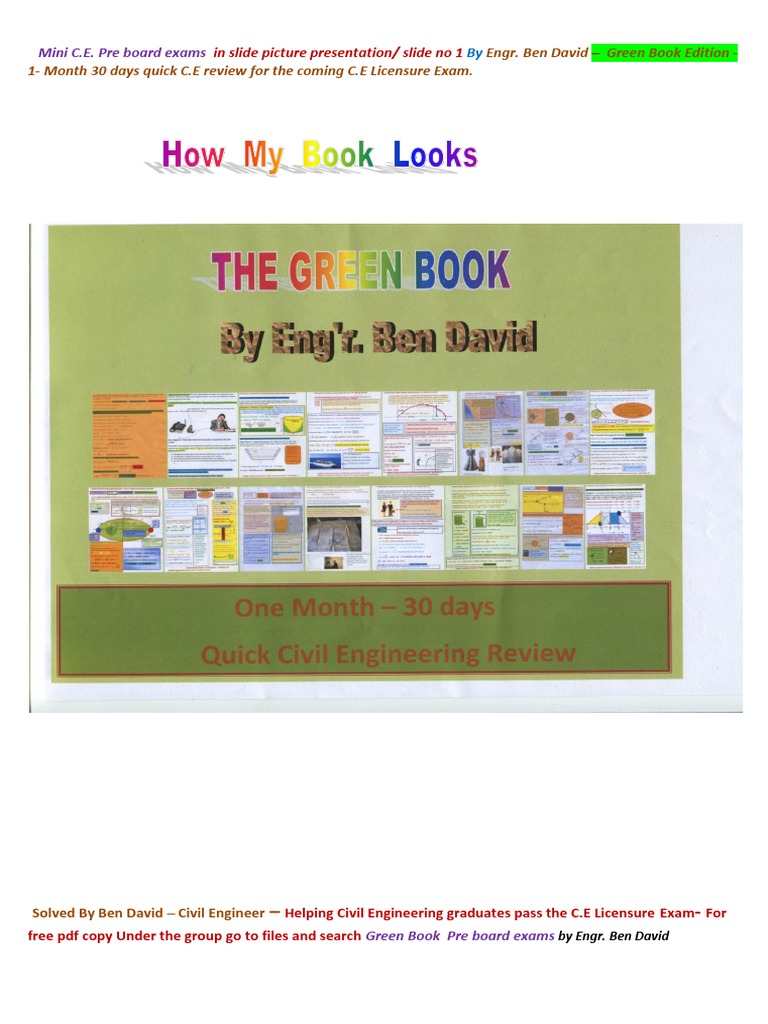 Green Book Pre Board Exam by Engr. Ben David PDF | PDF | Engineer | Books