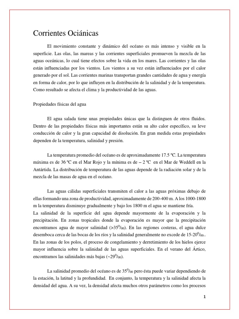 Corrientes Oceanicas | PDF | Océanos | Herida