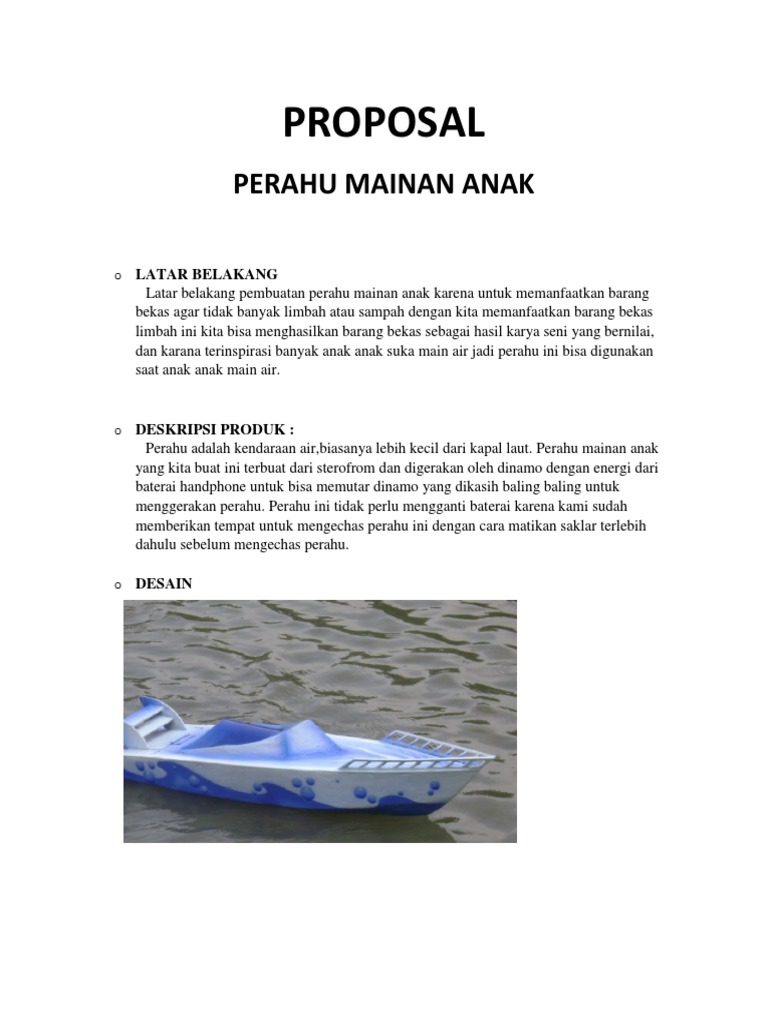 Proposal Perahu Mainan | PDF