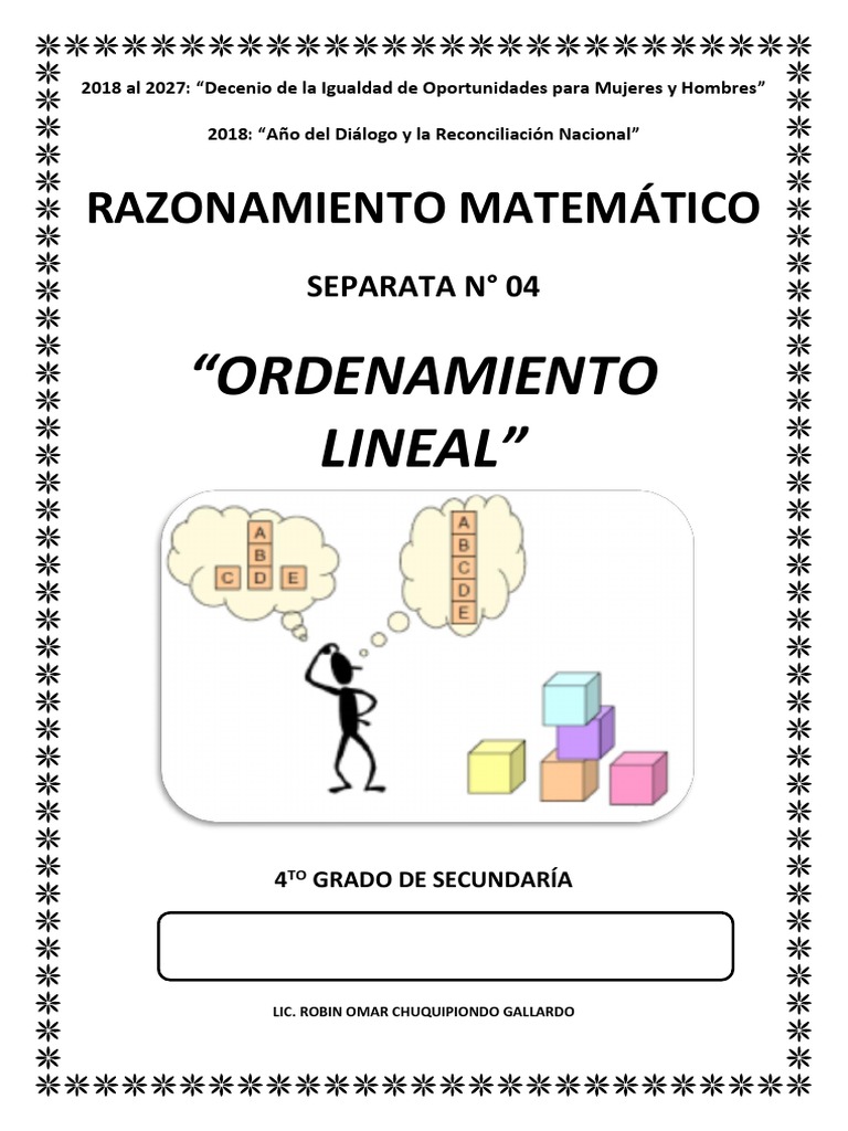 Separata 04 - Ordenamiento Lineal | PDF | Ajedrez | Juegos competitivos