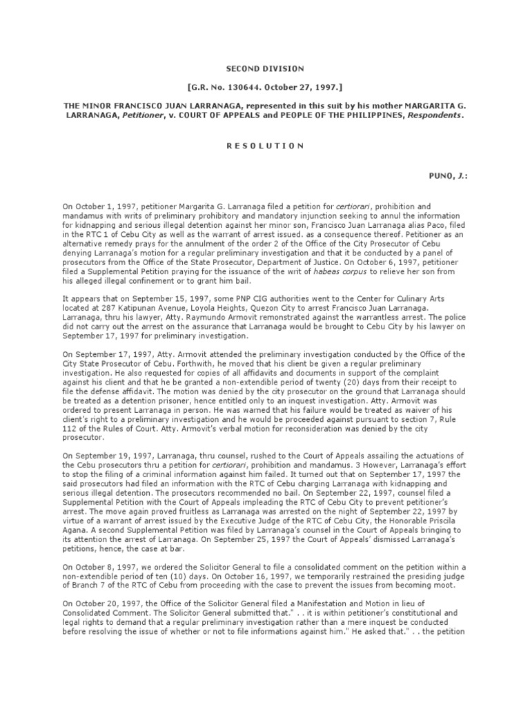 Chiong Sisters Rape Case Vs Paco Larrangan | Download Free PDF | Arrest ...