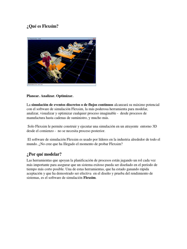 Que Es Flexsim Pdf Simulación Software