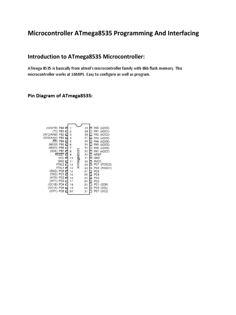 Microcontroller Atmega8535 Programming and Interfacing | PDF | Microcontroller | Electrical Circuits