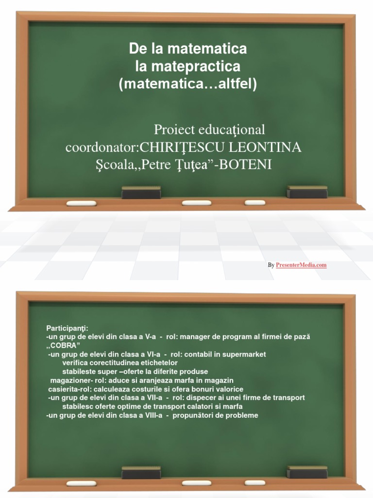 Matematica Proiect Elevi | PDF