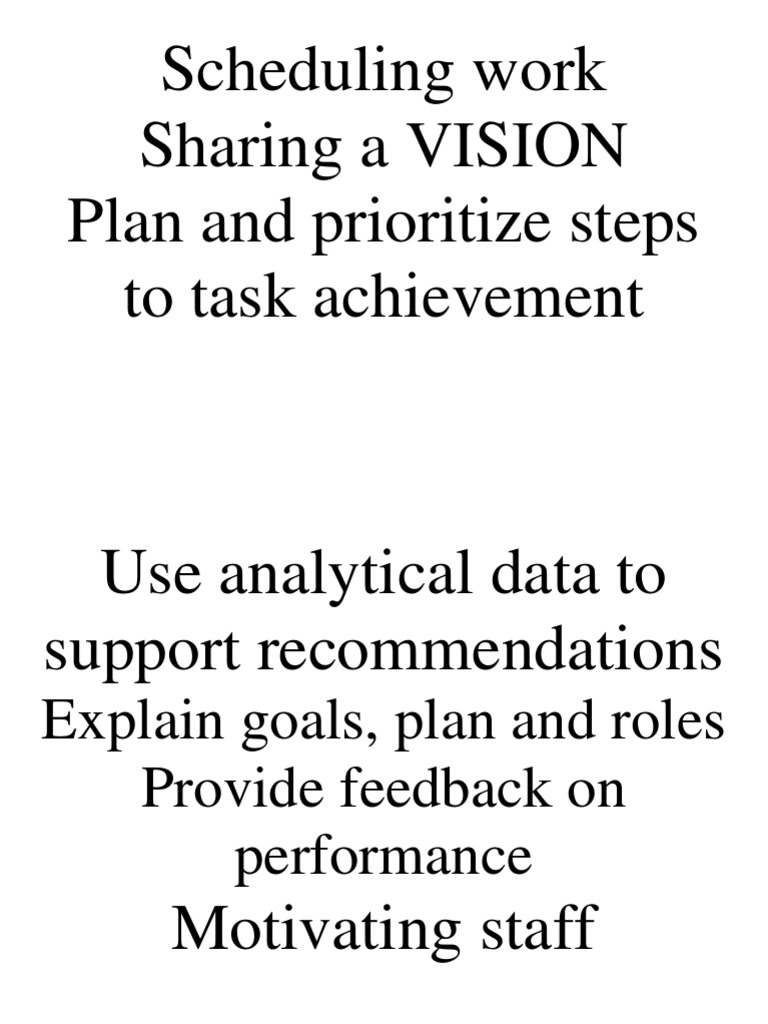 Scheduling Work Sharing A VISION Plan and Prioritize Steps To Task ...