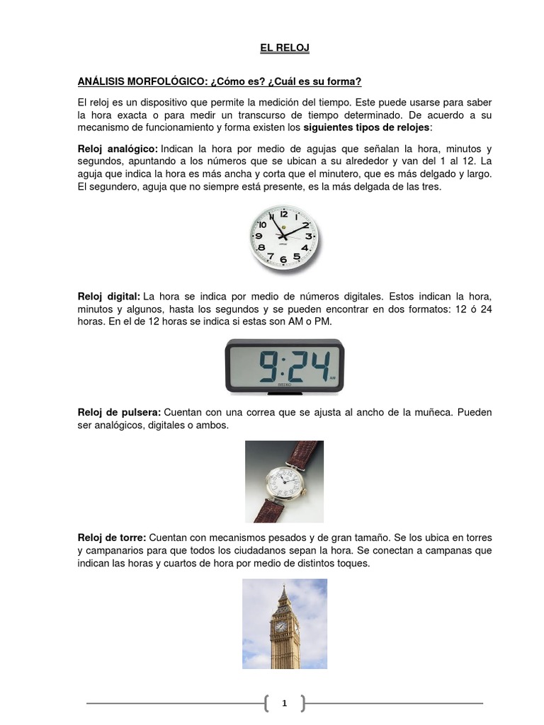 Clase Especial El Reloj | PDF | Reloj | Naturaleza
