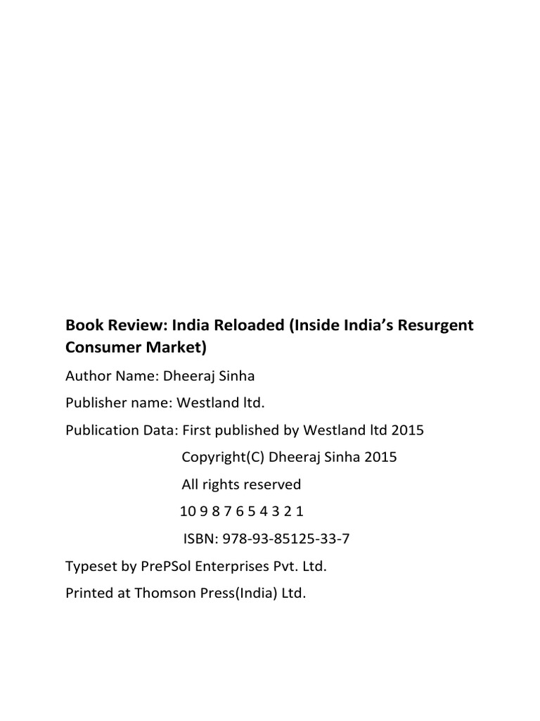 Consumer Behaviour Book Review | PDF | Marketing | Behavior